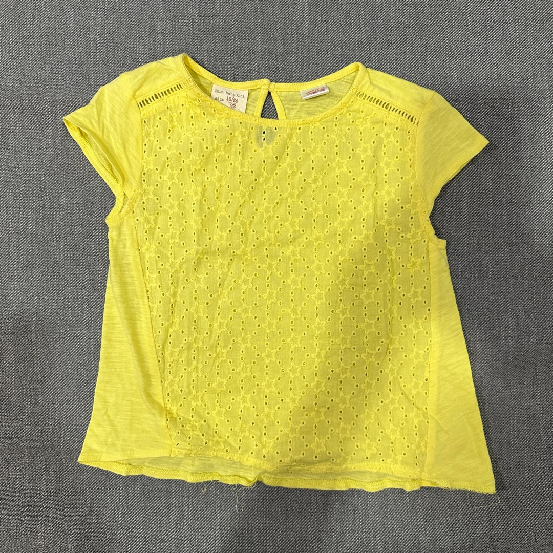 Zara Girls Yellow Top, Babies & Kids, Babies & Kids Fashion on Carousell