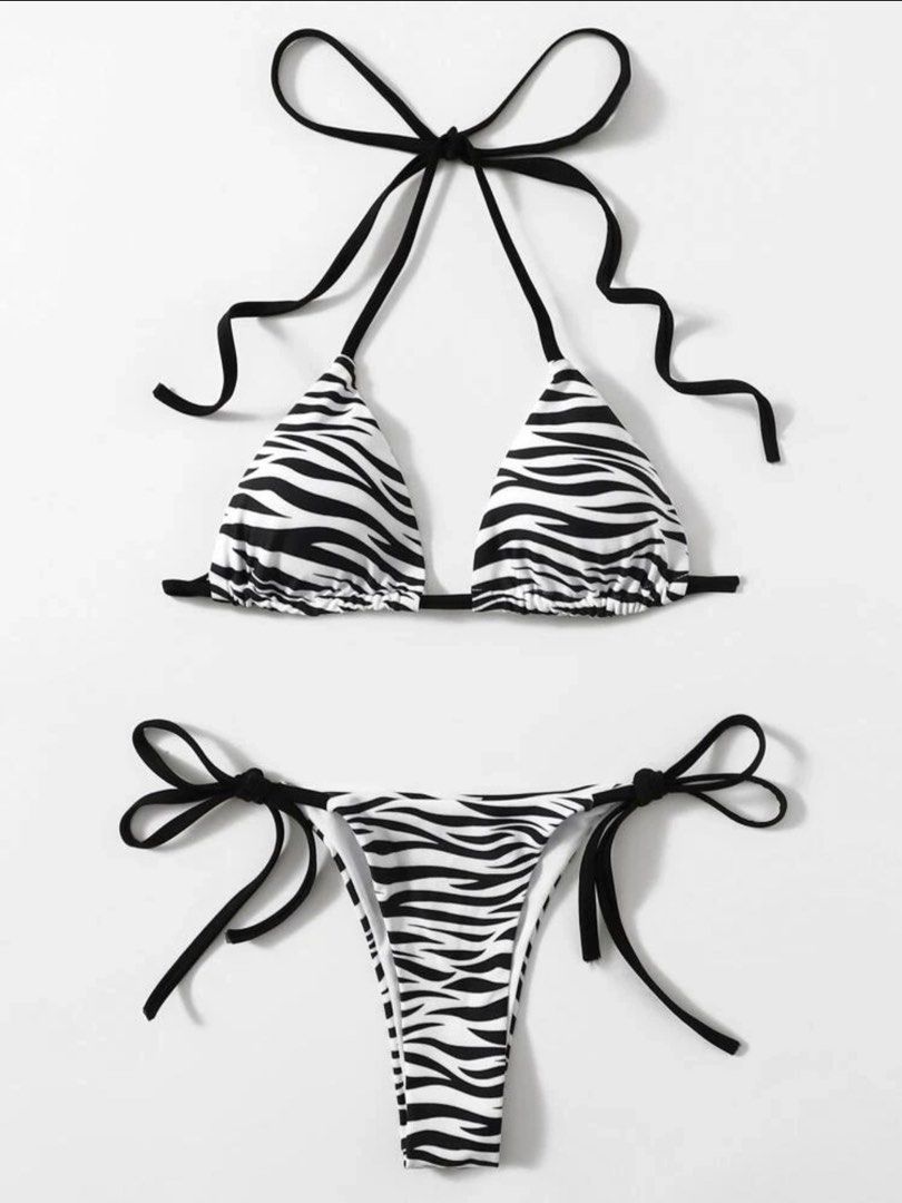 Zebra print triangle bikini, Women's Fashion, Swimwear, Bikinis ...