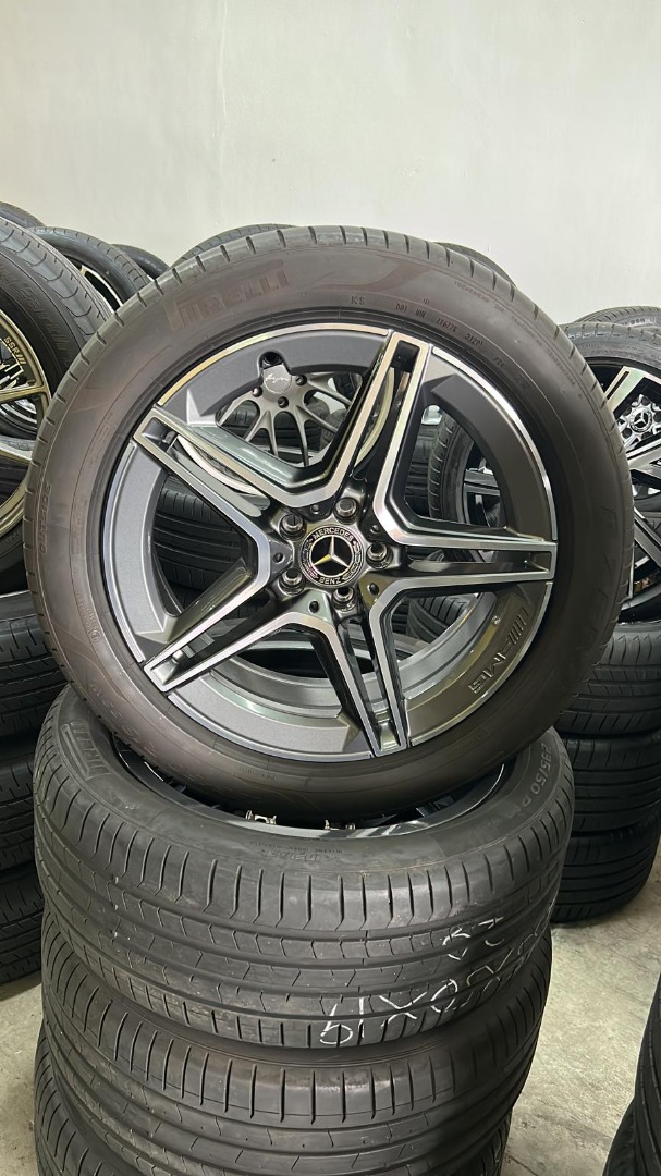 19" Mercedes Benz Original rims & Pirelli tyres, Car Accessories, Tyres & Rims on Carousell