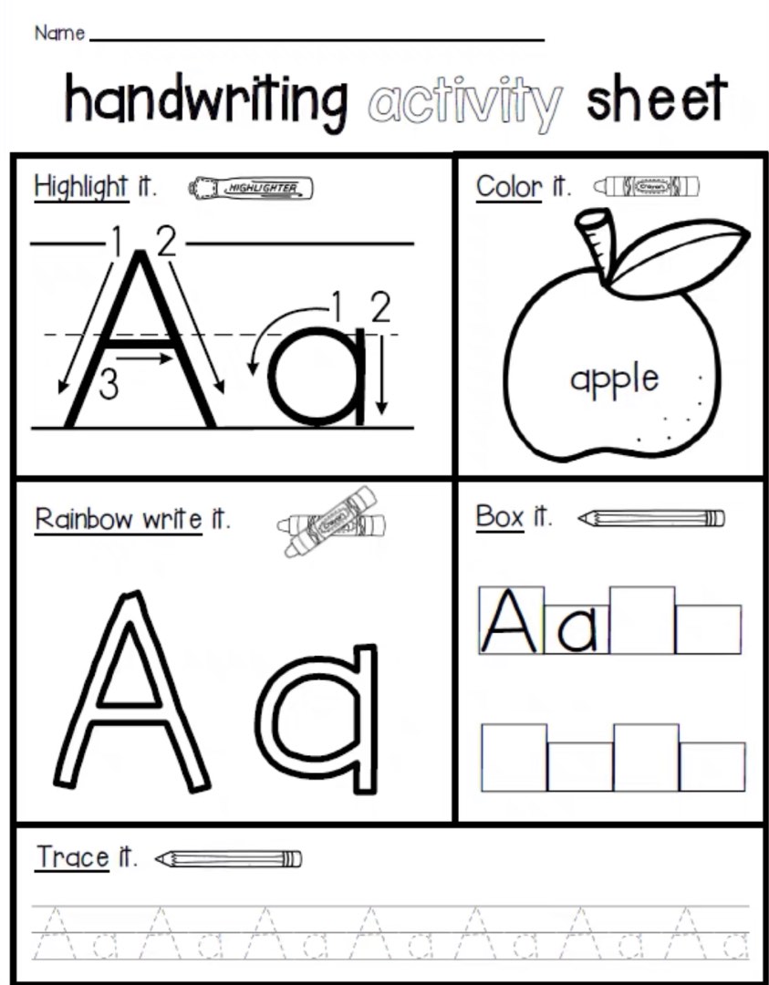 26 Letters A4 Worksheet A-Z, Hobbies & Toys, Books & Magazines ...