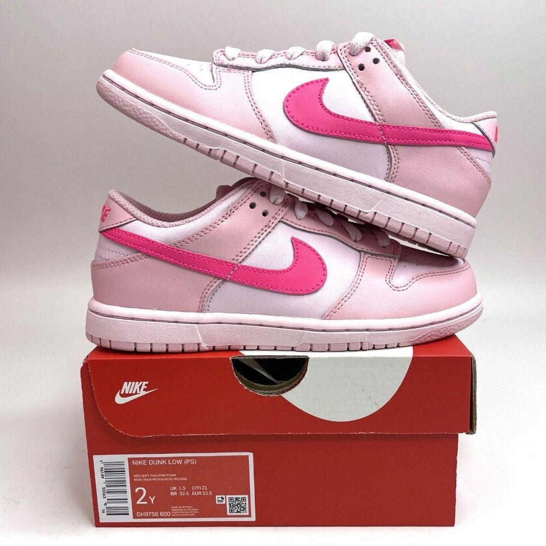[2Y] Nike Dunk PSLow Triple Pink, Babies & Kids, Babies & Kids Fashion ...