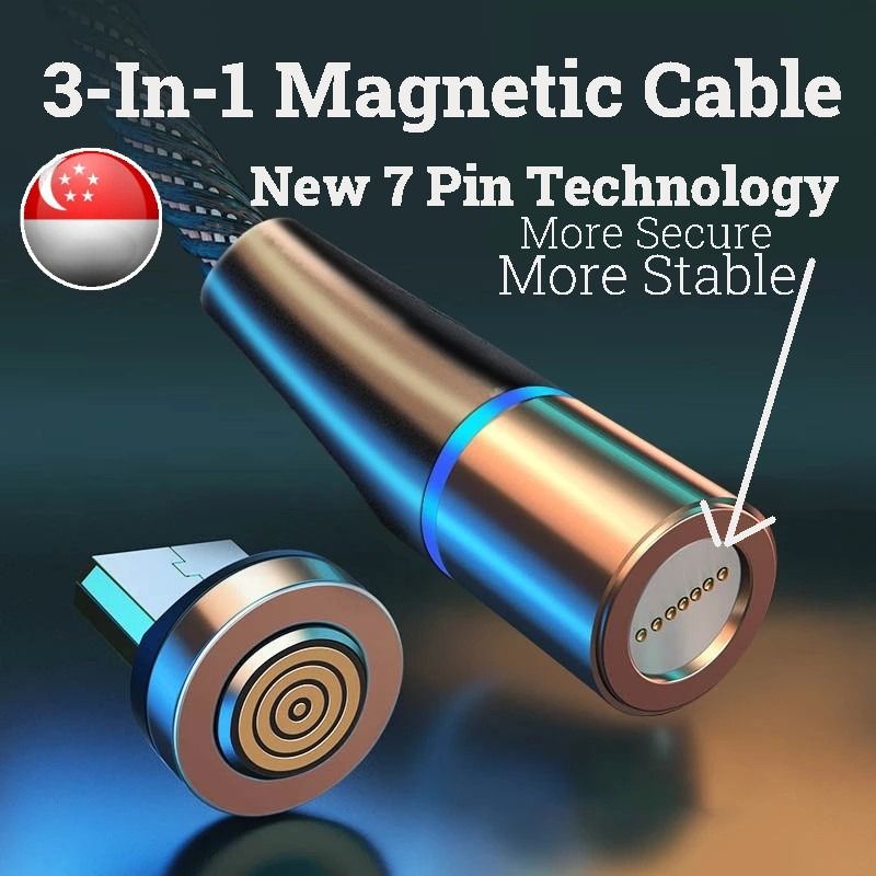 3-In-1 3A Magnetic USB Data Cable, Support Fast Charge & Data ...