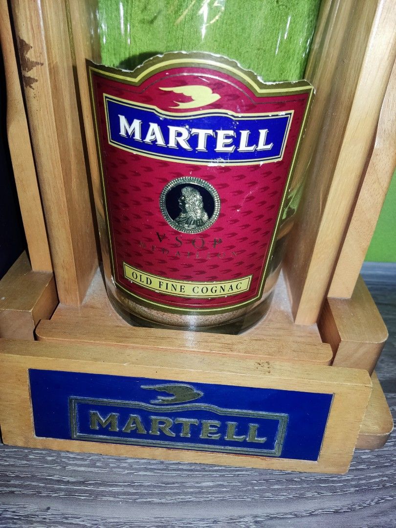 3L Martell Empty Bottle with Wooden Swing Stand, Everything Else on ...