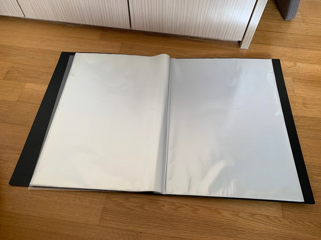 A3 Clear Sheet File Folder with Plain Black Cover, Hobbies & Toys ...