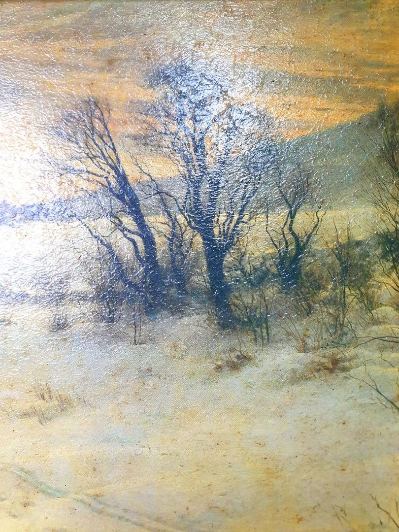 Antique oil painting Famouse Scottish Artist Joseph Farquharson 'Mid ...