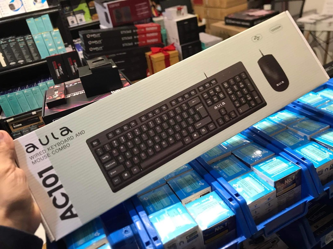 Aula AC101 Wired Keyboard and Mouse Combo Black, Computers & Tech ...
