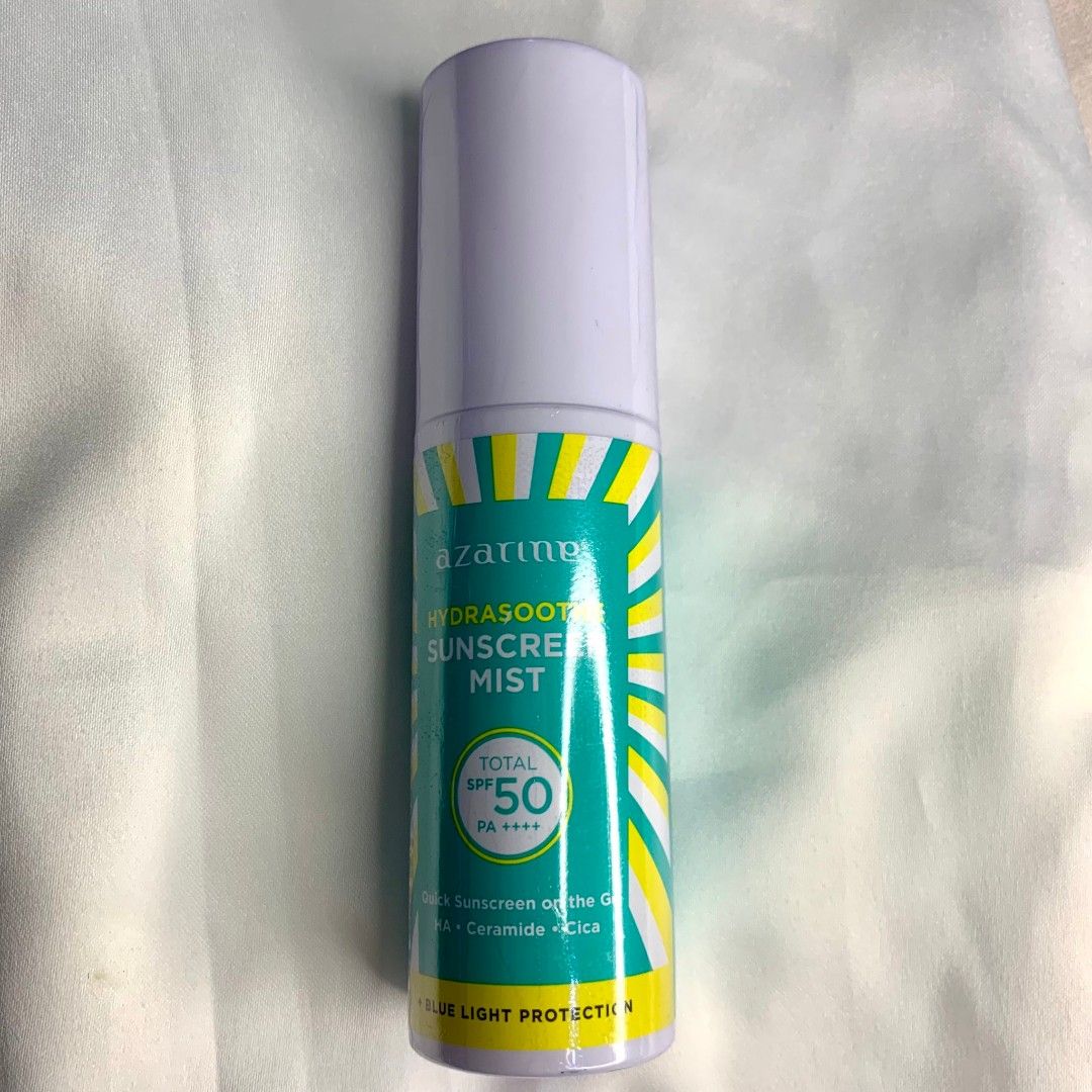 Azarine Sunscreen Spray Mist 50ml, Kesehatan & Kecantikan, Kulit, Sabun ...