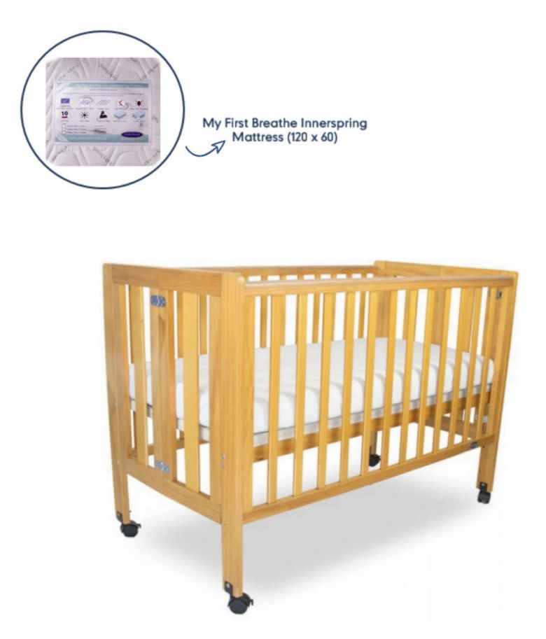 Babyhood - Fold N Go Cot (with wheels), Babies & Kids, Baby Nursery ...