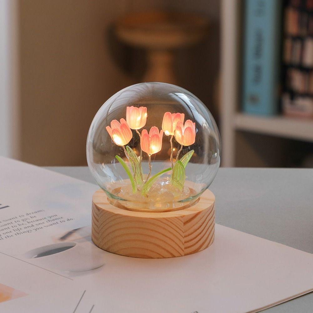 (!)BACKSTREET Tulip Night Light Cute Girlfriend Handmade Floral Lamp ...