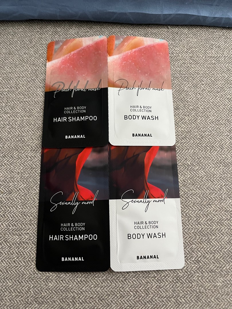 Bananal perfumed shampoo and body wash sachets, Beauty & Personal Care ...