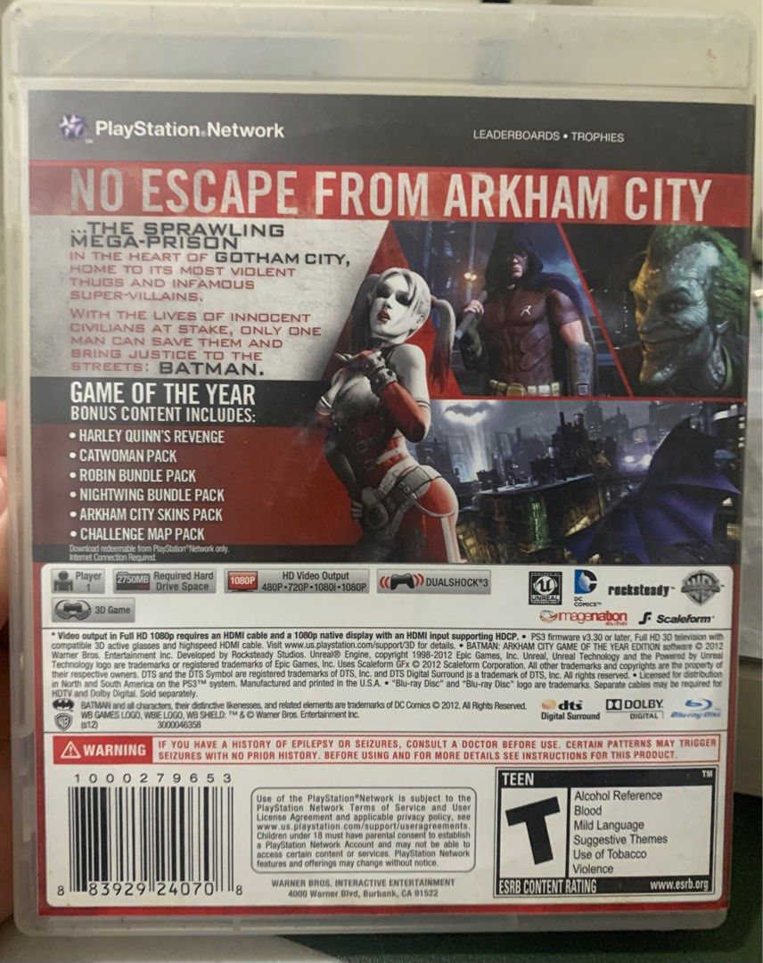 BUNDLE - Batman: Arkham Asylum and Arkham City - PS3, Video Gaming ...