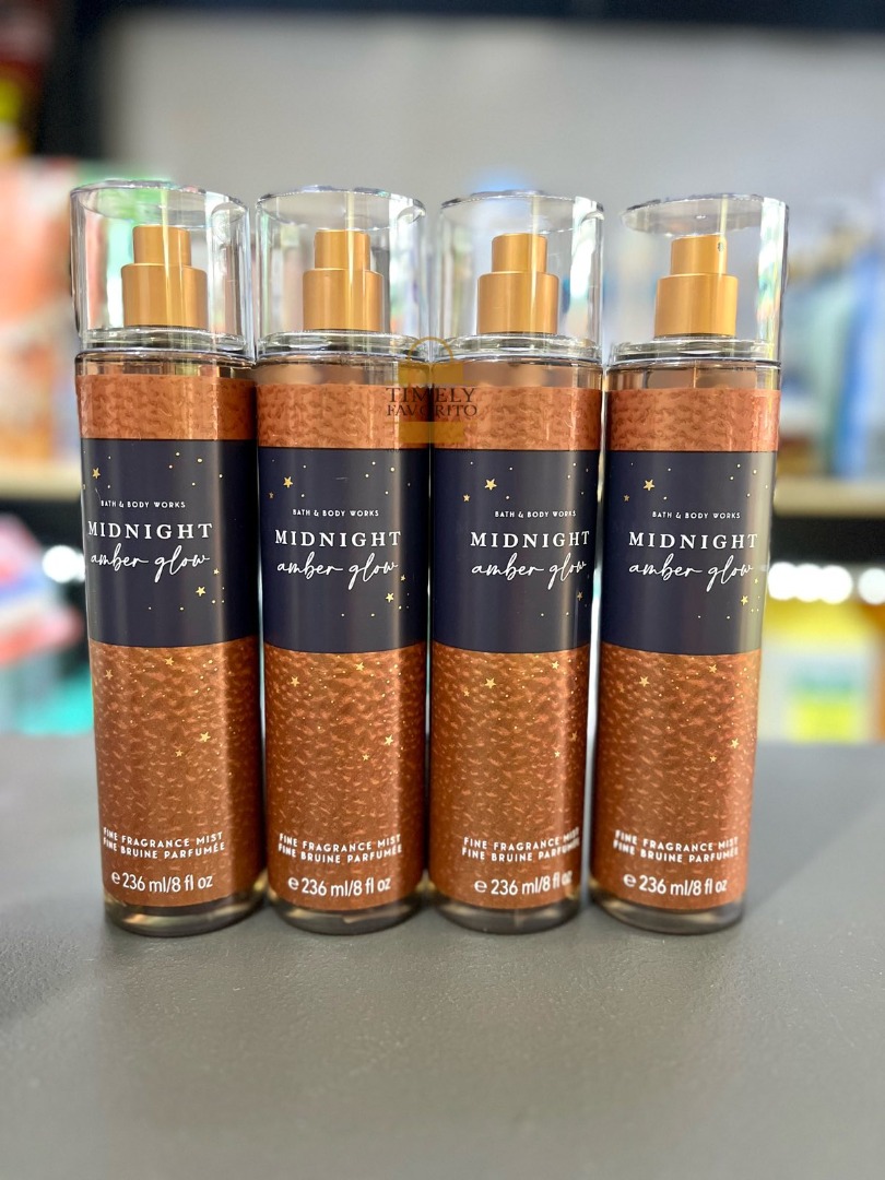 BBW Midnight Amber Glow Fine Fragrance Mist 236ml, Beauty & Personal ...
