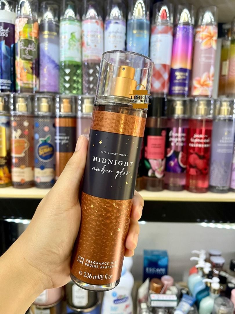 BBW Midnight Amber Glow Fine Fragrance Mist 236ml, Beauty & Personal ...