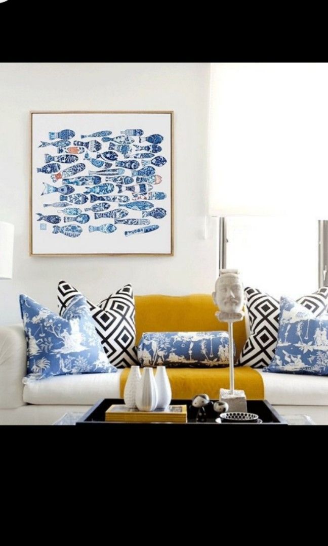 Big fish wall painting /Japanese mackerel, Furniture & Home Living ...
