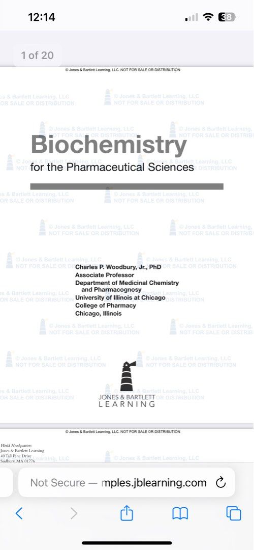Biochemistry for the Pharmaceutical Sciences Pharmacy Book by charles P ...
