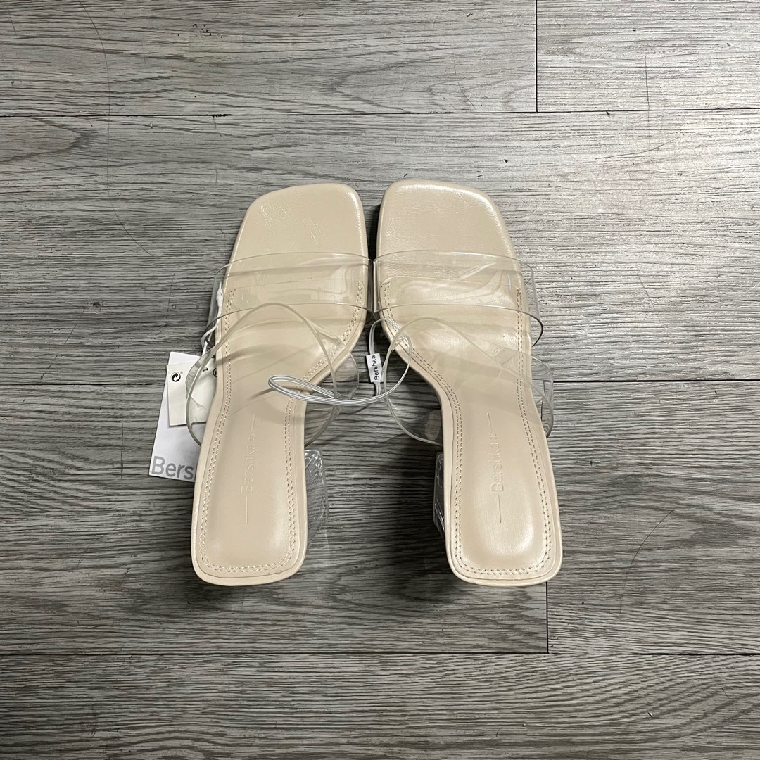 Brand New With Tag BNWT Bershka Vinyl Glass Heels Transparent Clear ...
