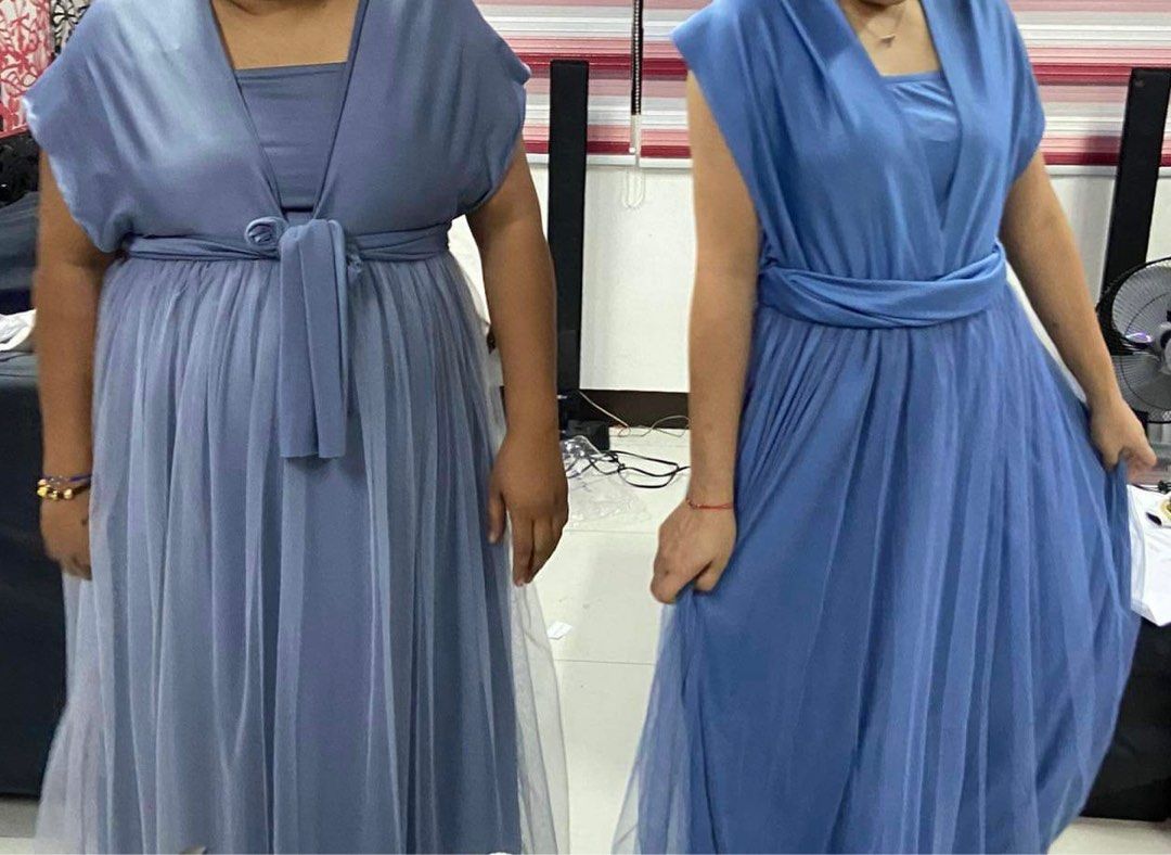 BRANDNEW DUSTY BLUE INFINITY DRESS, Women's Fashion, Dresses & Sets ...