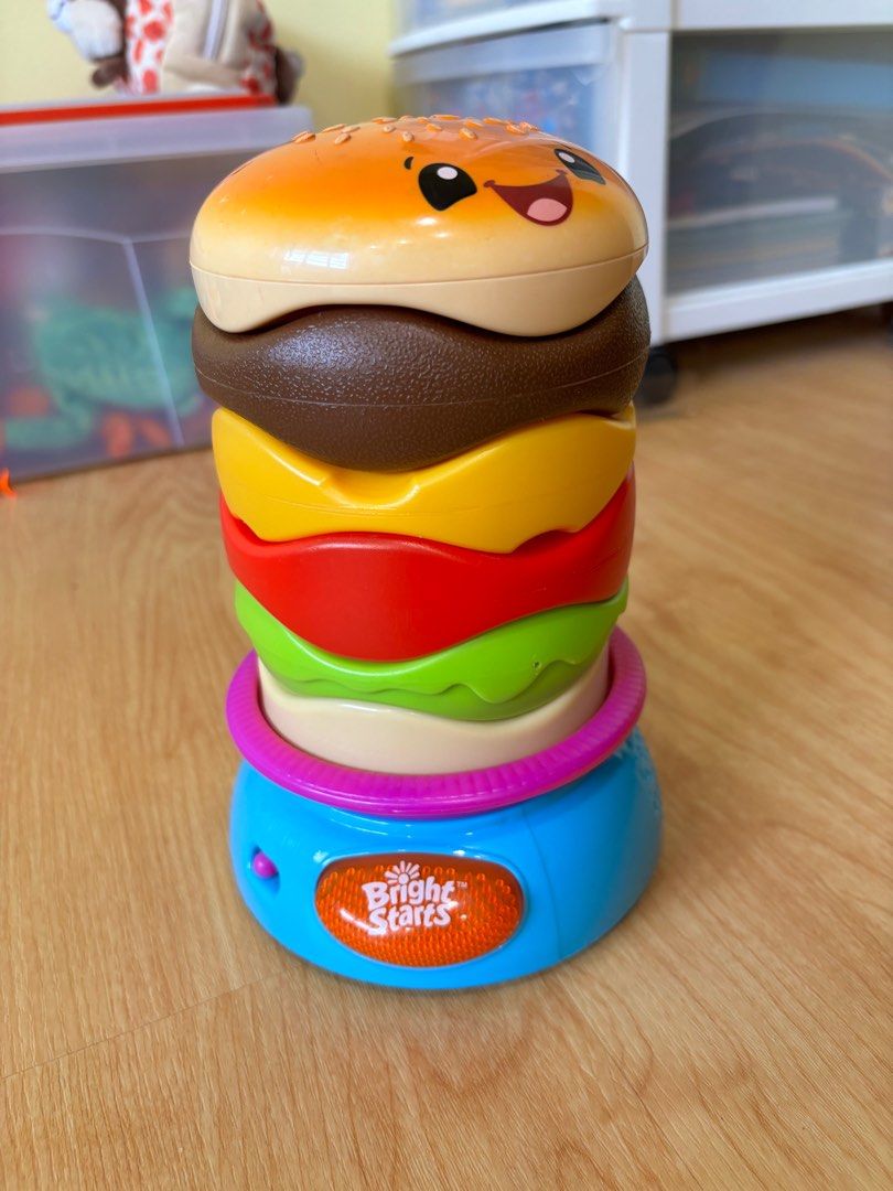 Bright Starts Burger stacker toy, Hobbies & Toys, Toys & Games on Carousell