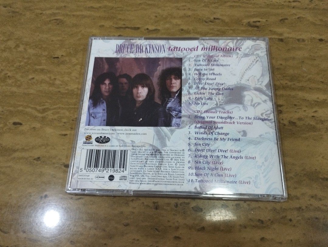 Bruce Dickinson - Tattooed Millionaire Expanded Edition Remastered 2CD ...