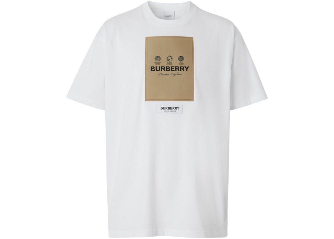 Burberry Logo Patch White T-Shirt, Men's Fashion, Tops & Sets, Tshirts ...