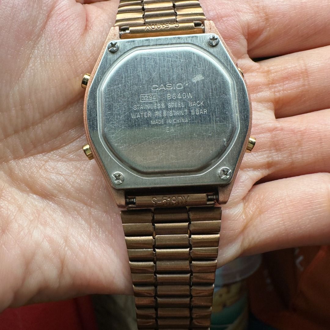 CASIO B640W Original Vintage Rose Gold, Women's Fashion, Watches ...