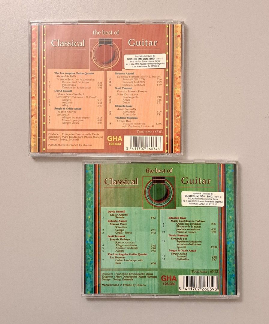 (CD) The Best of Classical Guitar Volume 1 & 2, Hobbies & Toys, Music ...
