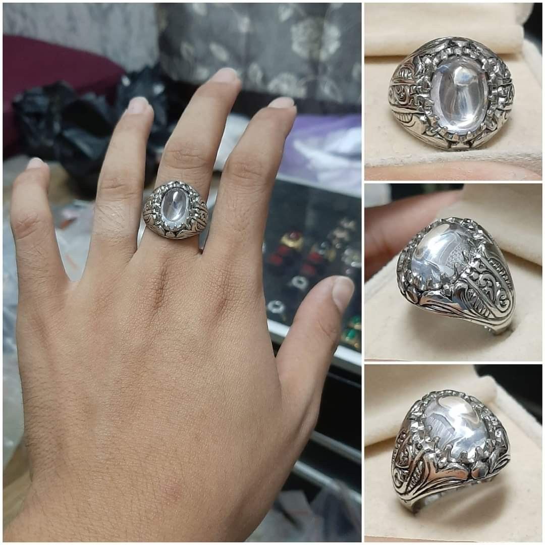 Cincin perak batu Embun, Women's Fashion, Jewelry & Organisers, Rings ...
