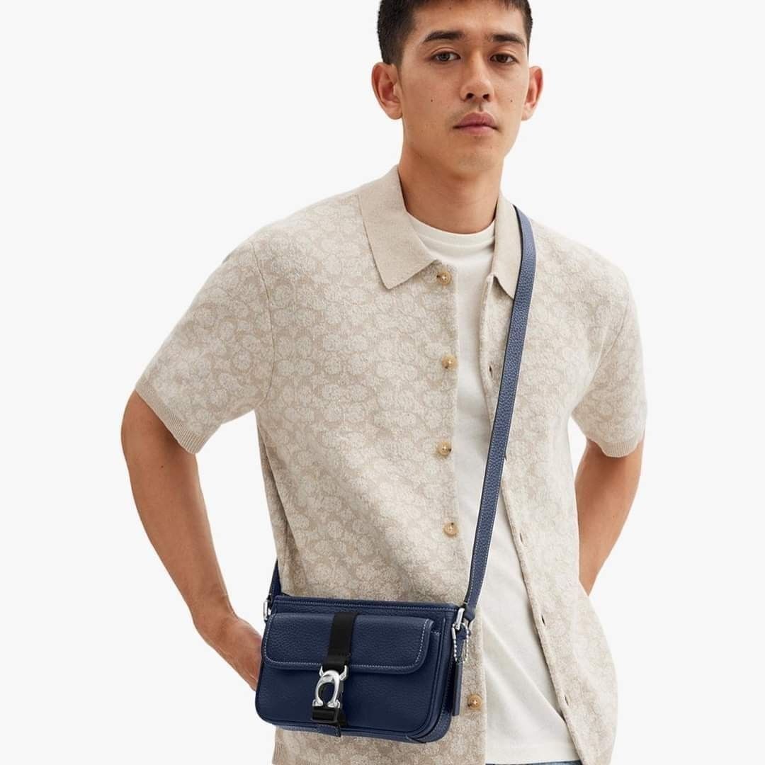 Coach Beck Slim Crossbody In Signature Canvas / Soft Pebbled Leather ...
