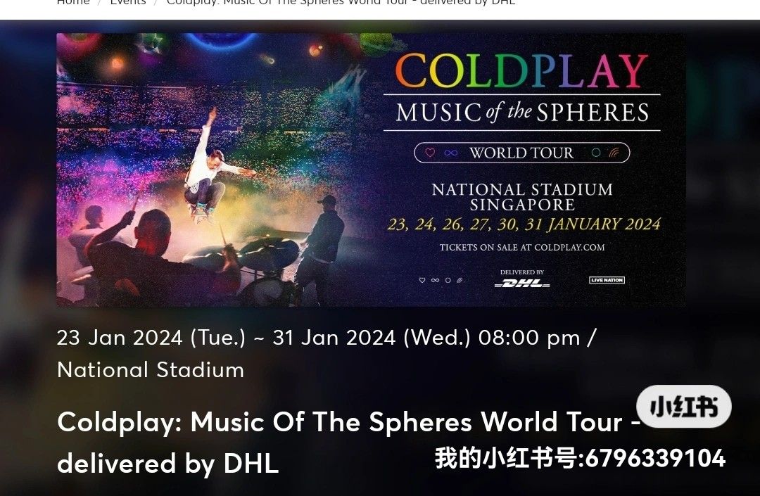Coldplay singapore, Tickets & Vouchers, Event Tickets on Carousell