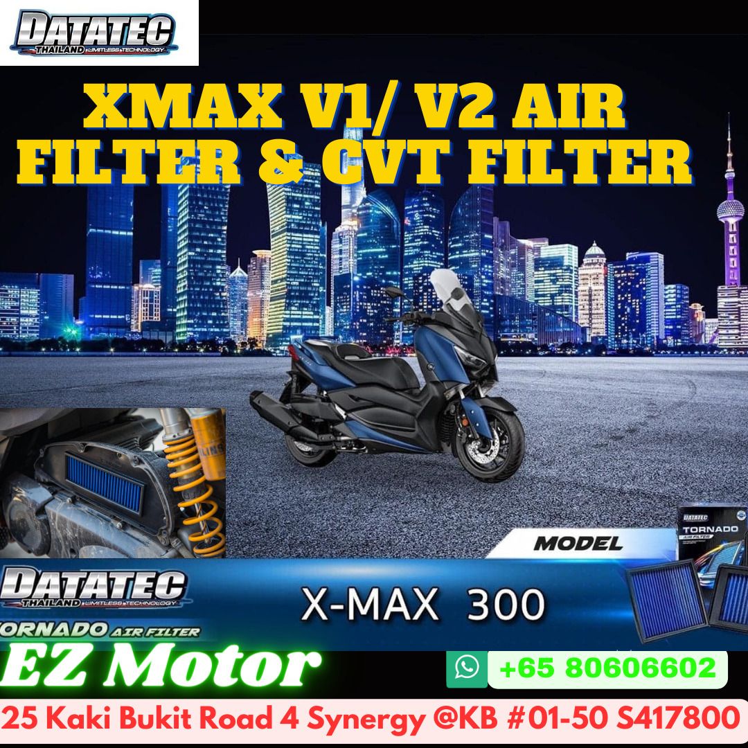 Datatec Air Filter for Xmax, Aerox V1/V2 , Nmax V1,V2, ADV150/PCX150 ...