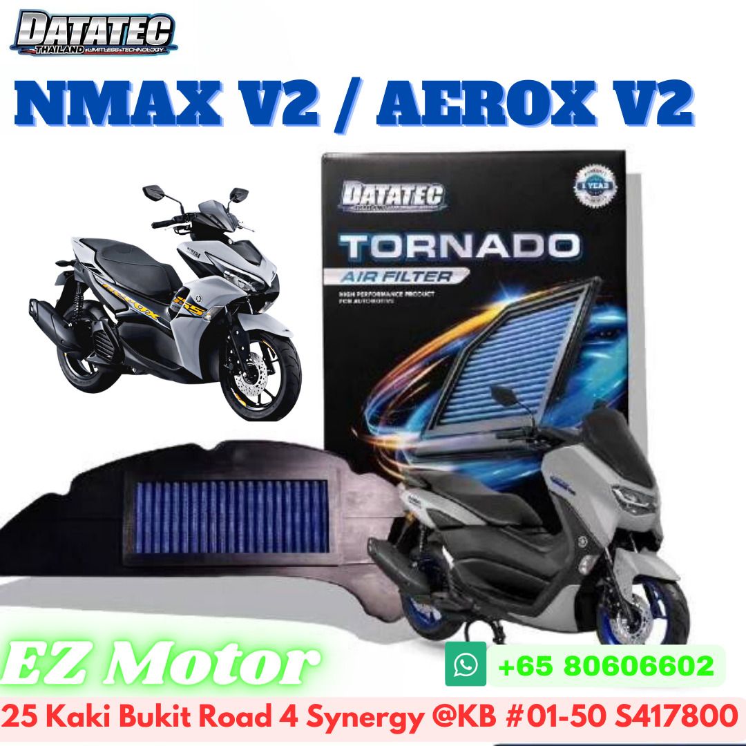 Datatec Air Filter for Xmax, Aerox V1/V2 , Nmax V1,V2, ADV150/PCX150, ADV160/PCX160, Forza 300 ...