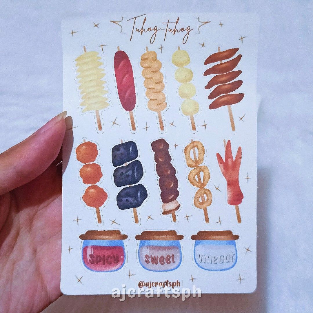 Deco Sticker Sheet Pinoy Tuhog tuhog Filipino Street Food Illustrated ...