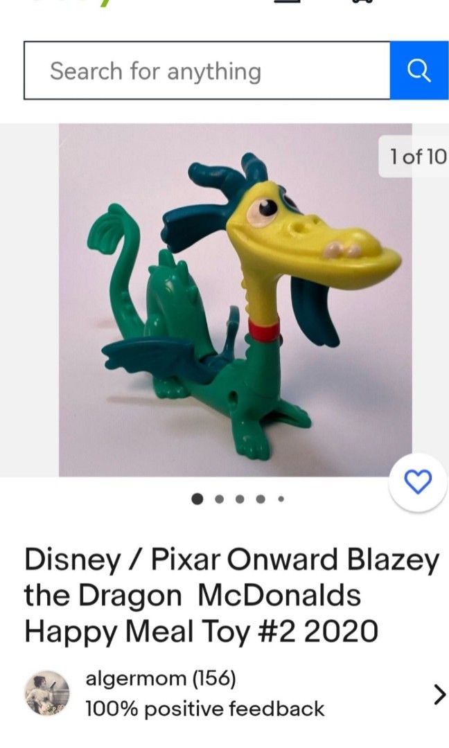 DISNEY / PIXAR ONWARD BLAZEY THE DRAGON MCDONALDS HAPPY MEAL TOY 2020 ...