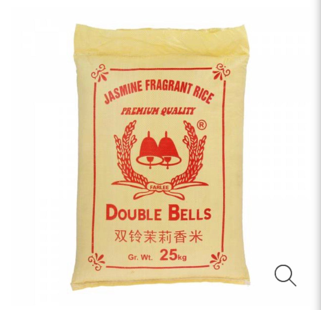 Double Bell (Matured Crop) Jasmine Rice 25KG, Food & Drinks, Rice & Noodles on Carousell