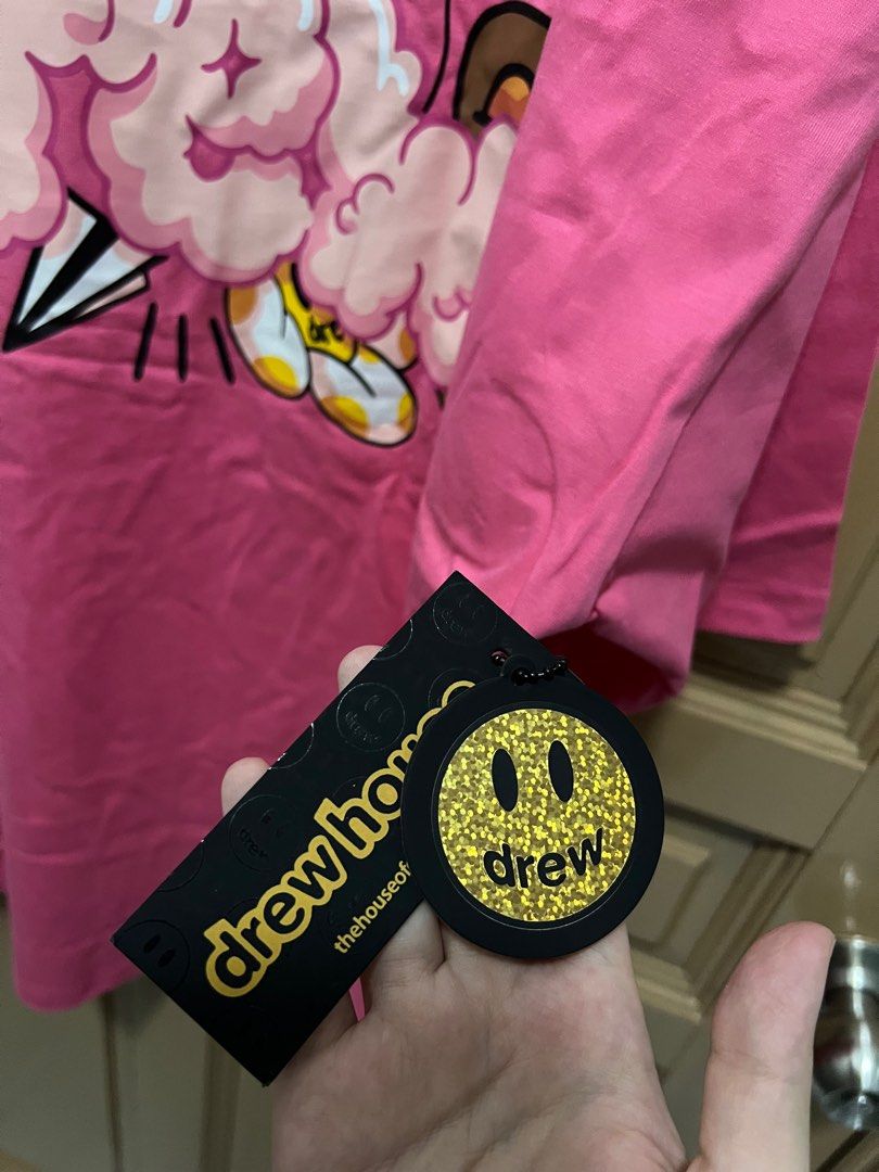drew doodle joy pink t shirt, Men's Fashion, Tops & Sets, Tshirts ...