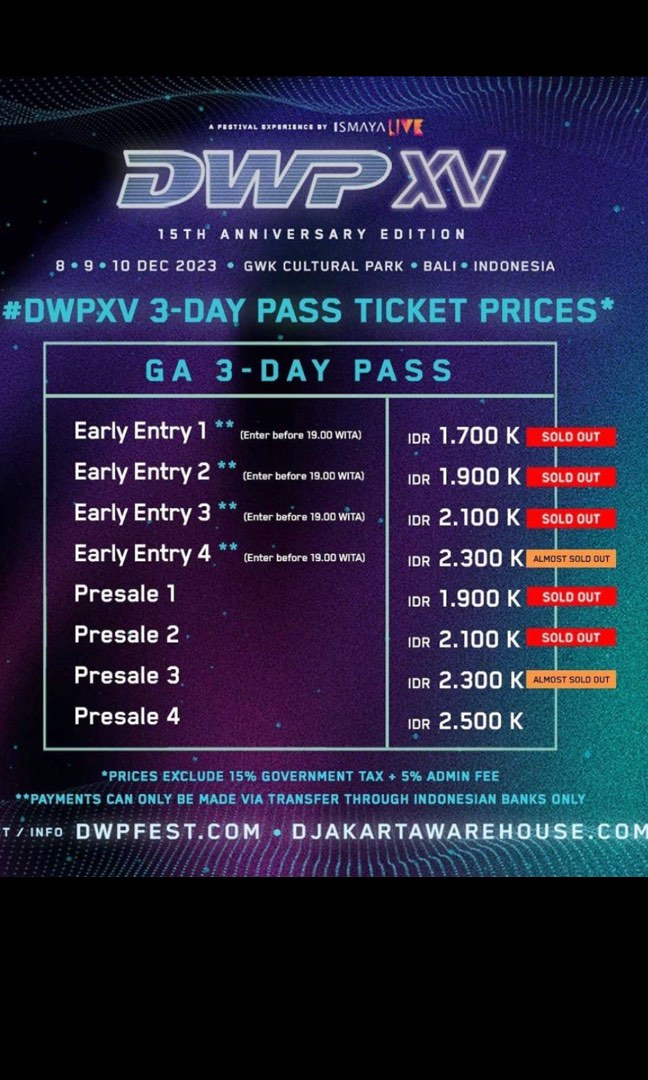 DWP TICKETS 2023, Tickets & Vouchers, Event Tickets on Carousell