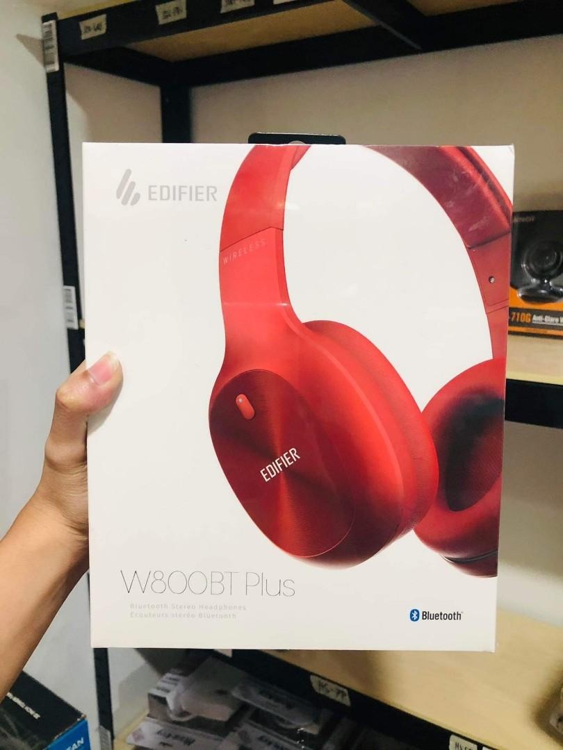 Edifier W800BT Plus Wireless Bluetooth Stereo Headphones Red, Audio ...
