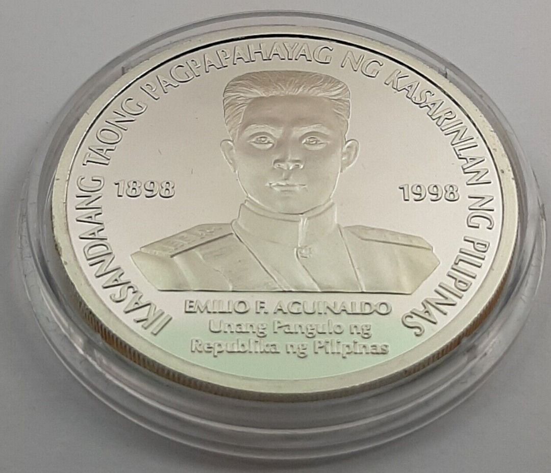 EMILIO AGUINALDO CENTENNIAL 500 PISO SILVER COIN PROOF Splendid ...