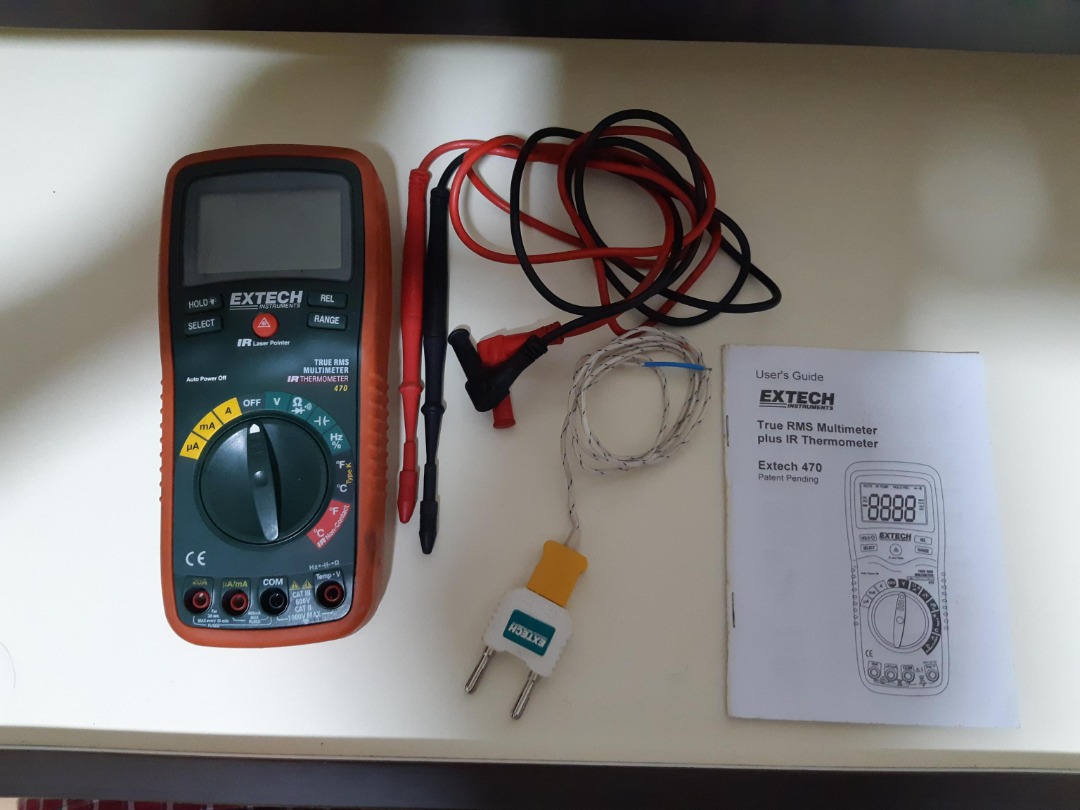 Extech 470 True RMS Multimeter & IR Thermometer, Furniture & Home ...