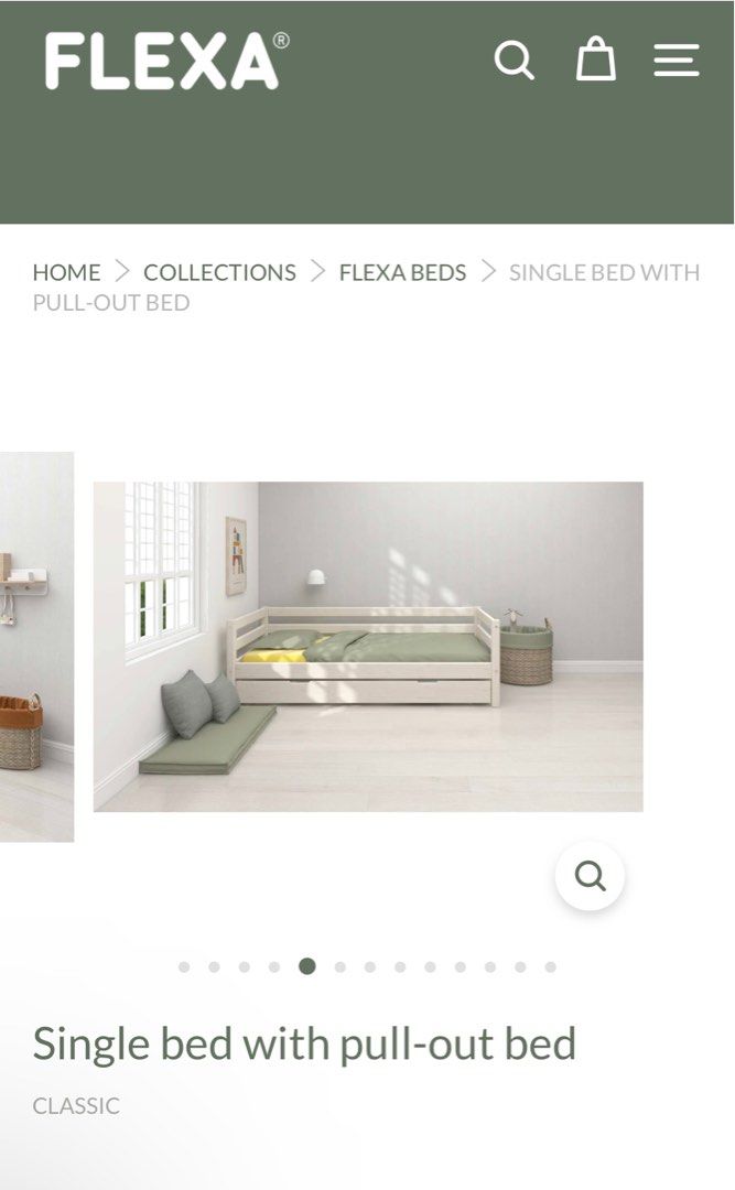 FLEXA Single Bed with pull out bed under, Furniture & Home Living, Furniture, Bed Frames ...
