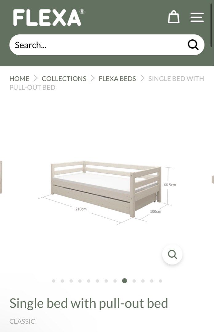 FLEXA Single Bed with pull out bed under, Furniture & Home Living, Furniture, Bed Frames ...