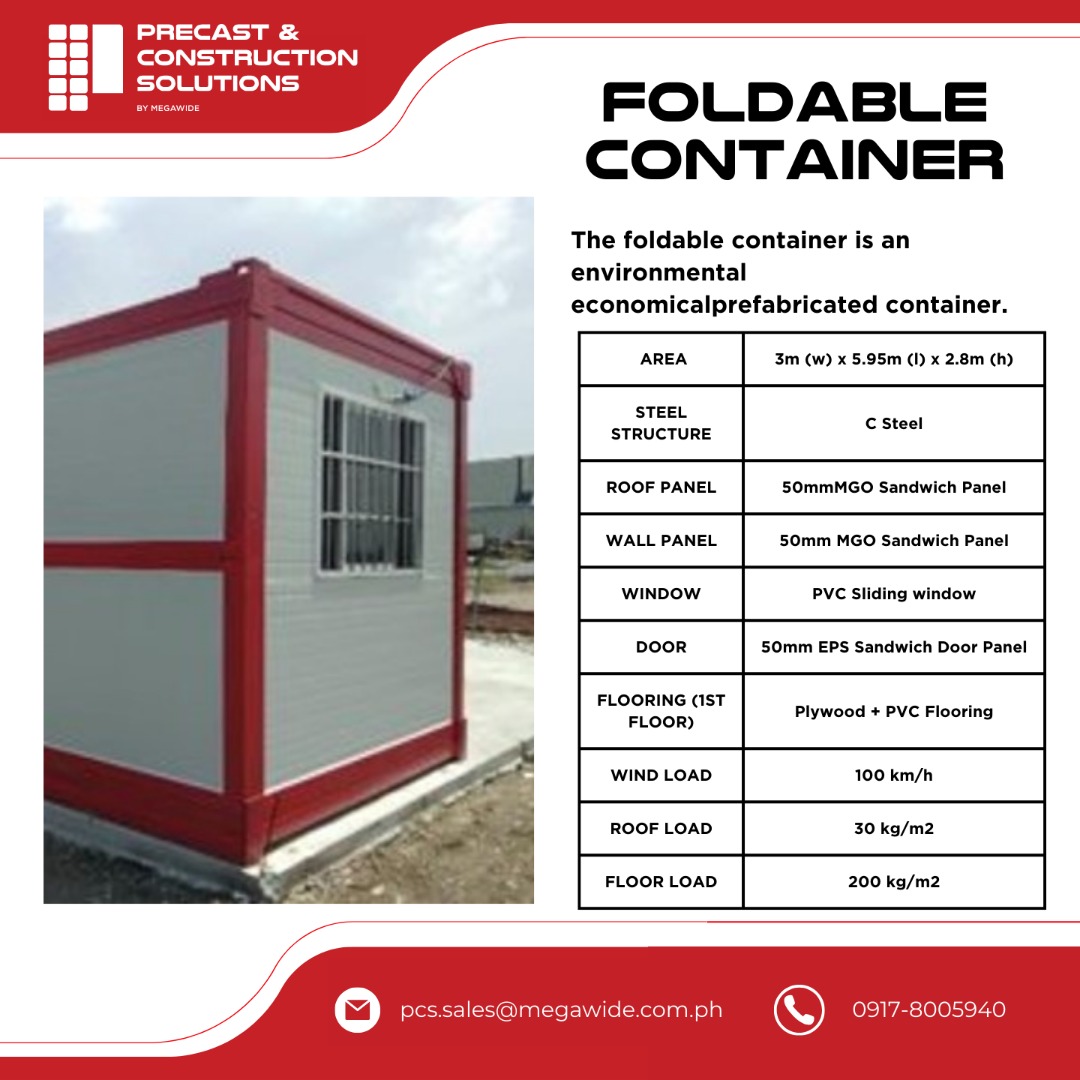 Foldable Containers by Precast and Construction Solutions by Megawide ...
