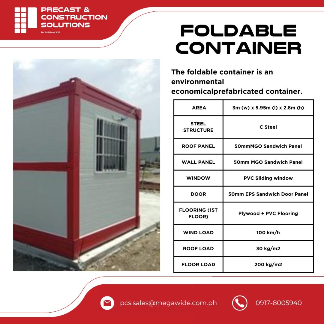 Foldable Containers by Precast and Construction Solutions by Megawide ...