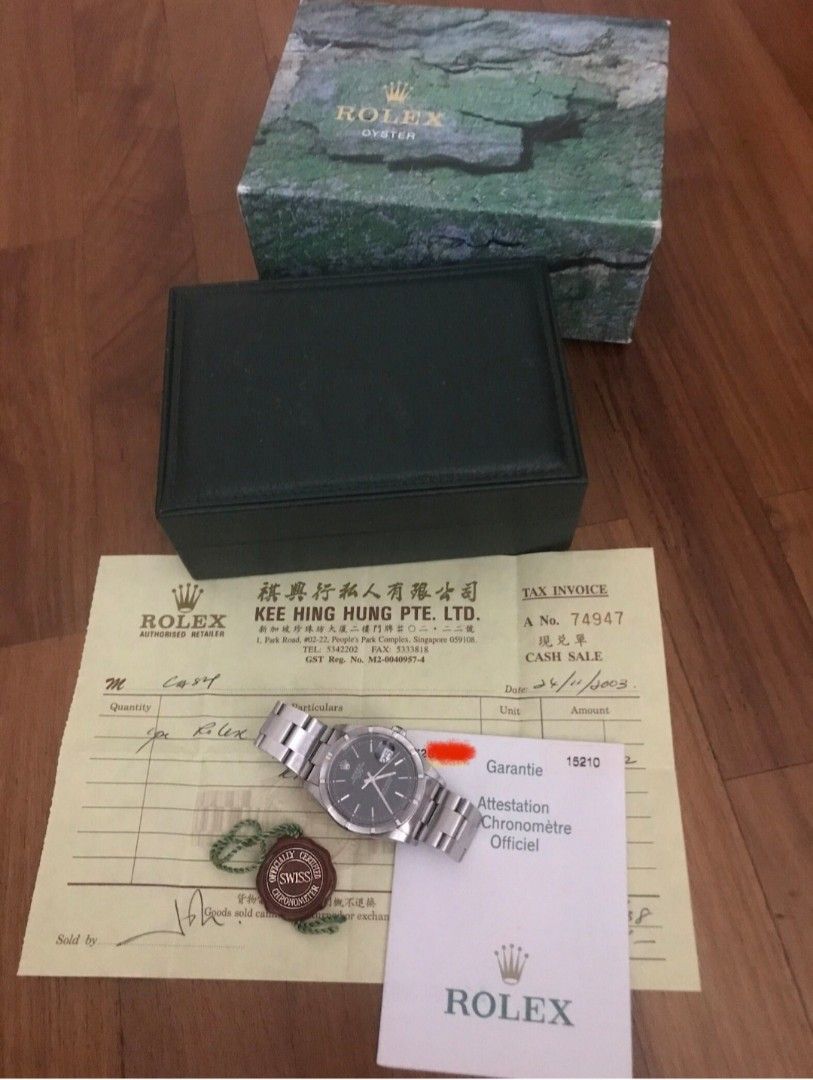 Full set - Collector Rolex 15210 Black Dial with box, papers & receipt ...