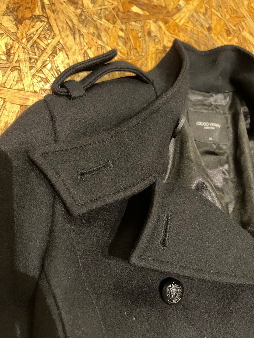 G2000 warm black trench coat 65% wool, Women's Fashion, Coats, Jackets ...