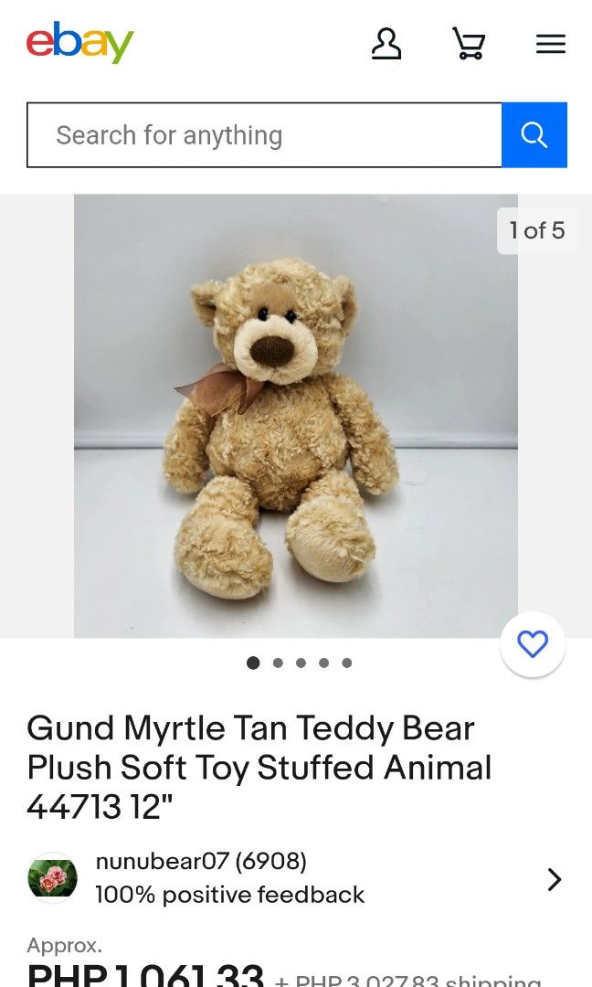 GUND BRAND MOTHER AND CHILD MANNI AND MYRTLE TEDDY BEAR PLUSH BUNDLE ...