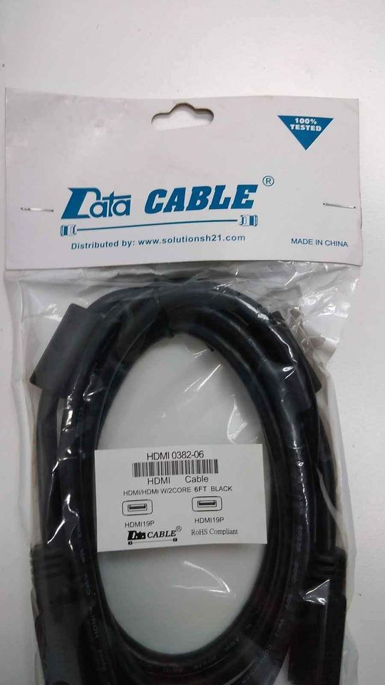 HDMI / HDMI W/2 CORE 6FT CABLE (BLACK) HDMI TO HDMI, Computers & Tech ...