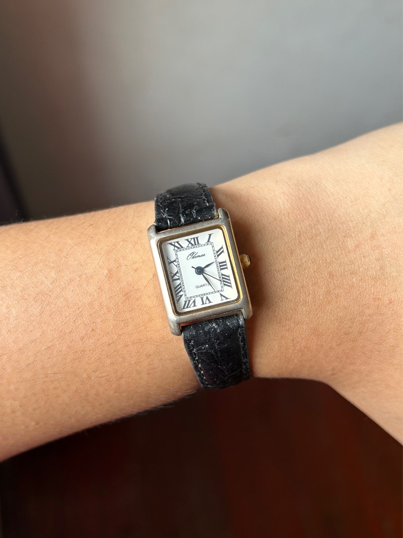 Cartier Tank Watch Homage Okinar Quartz Two Tone Men Women Unisex White ...