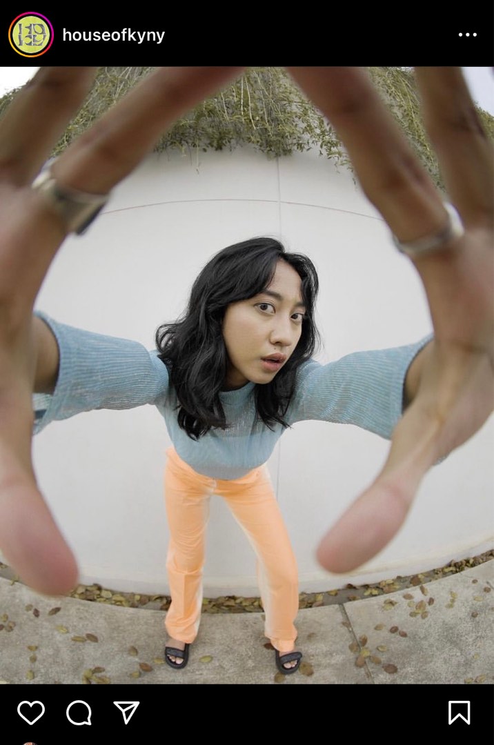 House of kyny mesh top glimmer ocean, Fesyen Wanita, Pakaian Wanita ...