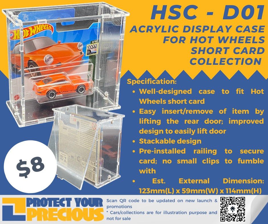 [New Product] HSC - D01 Acrylic Display Case for Hot Wheels Short Card ...